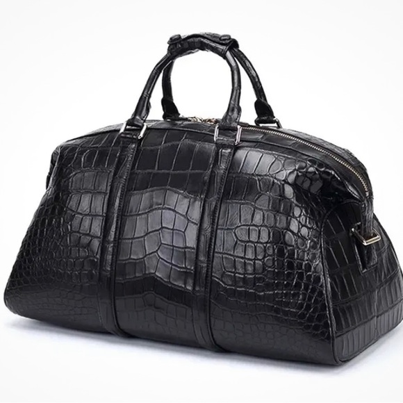 Bags | Crocodile Leather Travel Bag Weekender Overnight Duffel | Poshmark